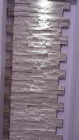 China White Wooden Marble Stacked Stone Ledgestone 600x150mm Serpeggiante Marble Veneer for sale