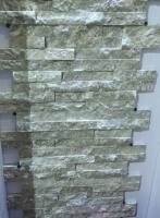 China White Wooden Marble Stacked Stone Ledgestone 600x150mm Serpeggiante Marble Veneer for sale