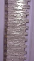China White Wooden Marble Stacked Stone Ledgestone 600x150mm Serpeggiante Marble Veneer for sale