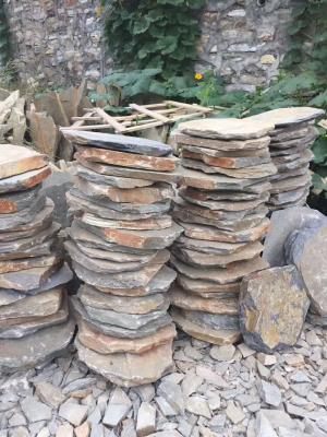 China Multicolor Slate Stepping Stones 30x30cm Natural Stone Pavers for Garden Landscaping for sale