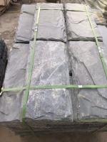 China Black Slate Wall Cap Stone 55x55x4-5cm Natural Outdoor Retaining Wall Tops for sale