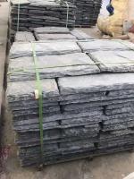 China Black Slate Wall Cap Stone 55x55x4-5cm Natural Outdoor Retaining Wall Tops for sale
