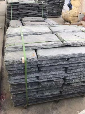 China Black Slate Wall Cap Stone 55x55x4-5cm Natural Outdoor Retaining Wall Tops for sale