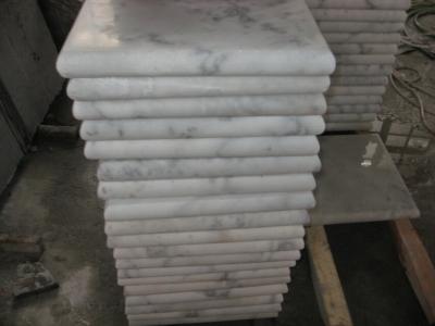 China Guangxi White Marble Pillar Cap 600x600mm Wall Coping Stone Column Top for sale