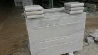 China Guangxi White Marble Pillar Cap 600x600mm Wall Coping Stone Column Top for sale