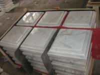 China Guangxi White Marble Column Cap Wall Coping Stone 500x500mm Custom Size for sale