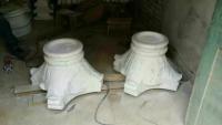 China Marble Column Top and Base, Guangxi White Marble Roman Column Cap Ionic Column Plinth for sale