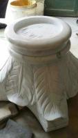 China Marble Column Top and Base, Guangxi White Marble Roman Column Cap Ionic Column Plinth for sale