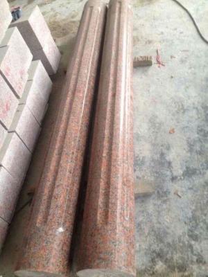 China Crown Red Granite Roman Column Custom Size Polished Maple Leaf Red Granite Column for sale