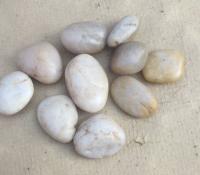 China Polished White Pebble Stones 3-5cm Natural River Cobble for Landscaping Decoration for sale