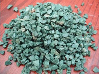 China Peacock Green Gravel Crushed Stone 1-3mm 3-5mm 5-8mm Landscaping Pebbles for sale