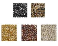 China Mixed Colors Pebble Mosaic 30x30cm River Stone Sheet on Mesh for Landscaping Decoration for sale