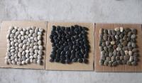 China Mixed Colors Pebble Mosaic 30x30cm River Stone Sheet on Mesh for Landscaping Decoration for sale