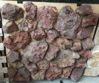 China Red Lava Stone Pebbles 2.5-3.5cm Natural Basalt Rock for Wall Cladding for sale