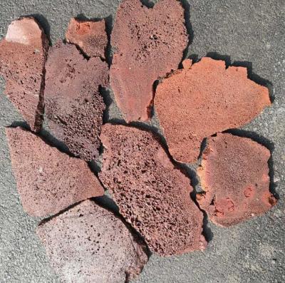 China Red Brown Lava Stone Random Flagstones 2.5-3.5cm Thickness for Wall Floor Decoration for sale