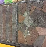 China Red Brown Lava Stone Random Flagstones 2.5-3.5cm Thickness for Wall Floor Decoration for sale