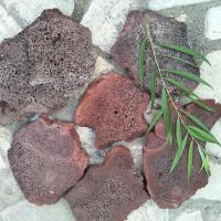 China Red Brown Lava Stone Random Flagstones 2.5-3.5cm Thickness for Wall Floor Decoration for sale