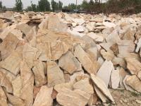 China New Yellow Slate Random Flagstones 2.5-3.5cm Thick Irregular Crazy Stones for Wall Floor Decoration for sale