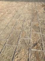 China New Yellow Slate Stepping Stones 60x30x3cm Natural Surface Split Edge Pavers for Garden Walkway for sale