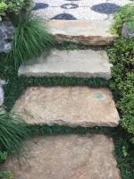 China New Yellow Slate Stepping Stones 60x30x3cm Natural Surface Split Edge Pavers for Garden Walkway for sale