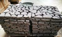 China Black Lava Meshed Flagstone 50x50cm Natural Basalt Wall Cladding Patio Stone for sale