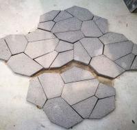 China Black Lava Stone Flagstone 1.2-1.5cm Natural Basalt Wall Cladding Patio Pavers for sale