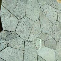 China Black Lava Stone Flagstone 1.2-1.5cm Natural Basalt Wall Cladding Patio Pavers for sale