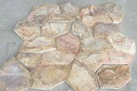 China New Yellow Slate Flagstone 1.5-2cm Thick Natural Stone Wall Cladding Walkway Patio Paving for sale