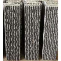 China Black Onyx Waterfall Wall Panel Chiseled Surface 600x150mm Natural Marble Stone for sale