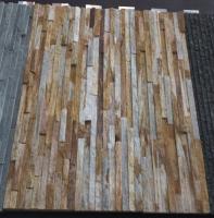 China New Oyster Split Face Slate Stone Cladding 600x150mm Yellow Quartzite Mini Stacked Stone for sale
