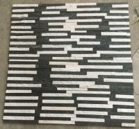 China White Black Quartzite Mini Stacked Stone Waterfall Ledgestone Thin Veneer 600x150x15mm for sale
