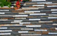 China White Quartzite Multicolor Slate Mini Stacked Stone Waterfall Ledgestone 600x150mm Real Stone Cladding for sale
