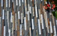 China White Quartzite Multicolor Slate Mini Stacked Stone Waterfall Ledgestone 600x150mm Real Stone Cladding for sale
