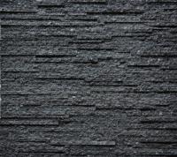 China Black Diamond Quartzite Ledgestone Waterfall Retaining Wall Panel 600x150mm for sale