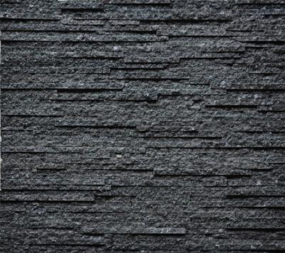 China Black Diamond Quartzite Ledgestone Waterfall Retaining Wall Panel 600x150mm for sale
