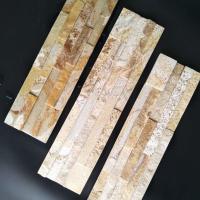 China New Yellow Slate Stacked Stone Veneer 600x150mm Natural Split Ledgestone for Wall Cladding for sale