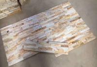 China New Yellow Slate Stacked Stone Veneer 600x150mm Natural Split Ledgestone for Wall Cladding for sale
