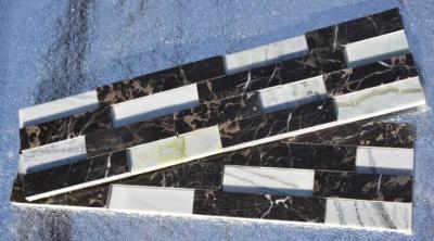 China Black White Marble Ledgestone 600x150mm Natural Stone Veneer for Wall Cladding for sale