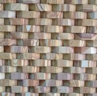 China Yellow Wooden Sandstone 3D Culture Stone Outdoor Cladding 600x150x15-25mm for sale