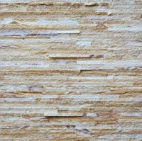 China Yellow Sandstone Waterfall Ledgestone Mini Culture Stone 600x150mm Thin Veneer for sale