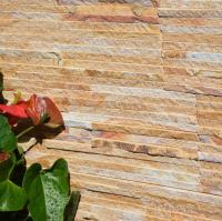 China Yellow Sandstone Waterfall Ledgestone Mini Culture Stone 600x150mm Thin Veneer for sale