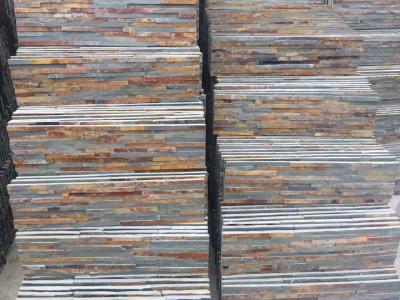 China Rust Slate Mini Culture Stone 600x150mm Multicolor Ledgestone for Wall Cladding for sale