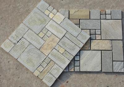 China Oyster Quartzite Mosaic 305x305mm Natural Stone Wall Tile for Interior Decor for sale