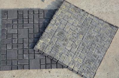 China Black Slate Mosaic Tile 305x305mm Natural Stone Wall Tile for Interior Decor for sale