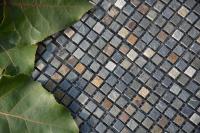 China Rusty Multicolor Slate Mosaic Wall Tile 305x305mm Natural Stone Mosaic for Interior Decor for sale