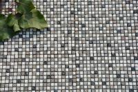 China Oyster White Black Quartzite Mosaic Tile 305x305mm Natural Stone Wall Tile for Interior Decor for sale