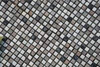 China Oyster White Black Quartzite Mosaic Tile 305x305mm Natural Stone Wall Tile for Interior Decor for sale