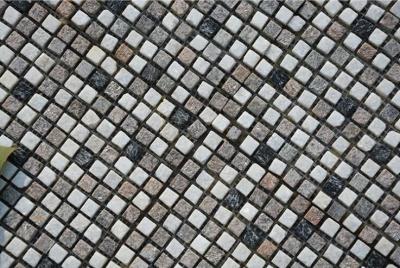 China Oyster White Black Quartzite Mosaic Tile 305x305mm Natural Stone Wall Tile for Interior Decor for sale