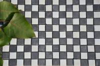 China Black Slate White Quartzite Mosaic Tile 305x305mm Natural Stone Wall Decor for sale