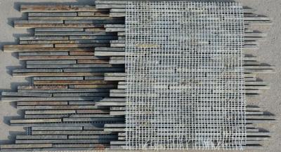 China Multicolor Slate Mosaic Wall Tile 305x305mm Natural Stone Mosaic for Interior Decor for sale